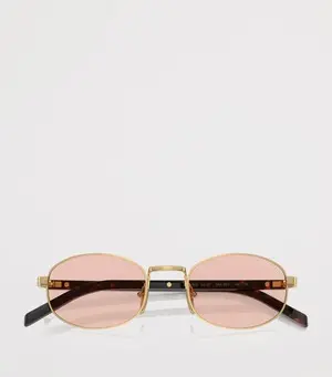 Prada Metal Oval Sunglasses