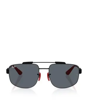 Ray-ban Scuderia Ferrari Collection Square Sunglasses - Black