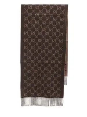 Gucci Monogram Fringe Scarf For - Brownbeig