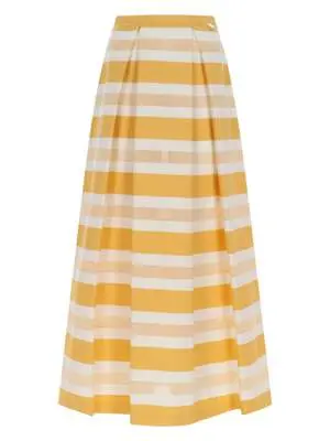Herno Skirt In Bold Striped Cotton - Yellow
