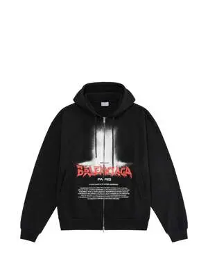 Balenciaga Oversized Zip-up Jacket, Xs - Black