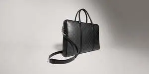 Gucci Leather Briefcase - Black