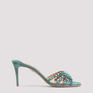 AQUAZZURA Embellished Strappy Sandals - Lightteal