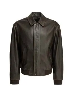 Prada Leather Bomber Jacket - Moro