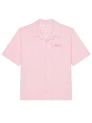 Givenchy Mini Hawaiian-print Cotton Shirt With Chest Stamp & Button Closure - Rosa