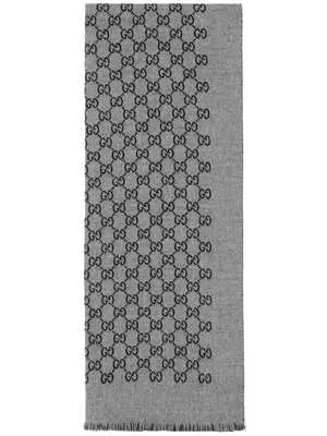 Gucci Gg Jacquard Scarf For - Antrtblack