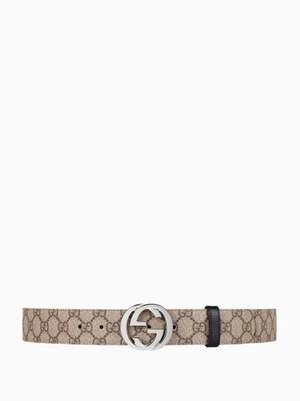 Gucci Gucci Monogrammed Interlocking G Buckle Belt Beigeblak