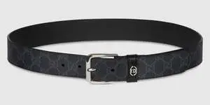 Gucci Monogrammed Canvas Belt - Black