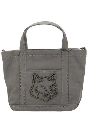 Maison Kitsuné Mini Cotton Tote Handbag - Grey