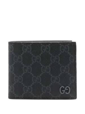 Gucci Gg Supreme Logo-print Wallet - Blackstel