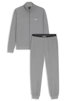 BOSS Stretch-cotton Loungewear Set With Logo Print