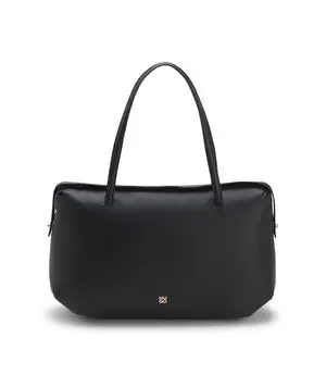 Hugo Faux-leather Tote Bag With Stacked Logo - Black
