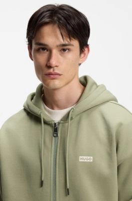Hugo Cotton Terry Logo Print Hoodie