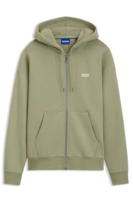 Hugo Cotton Terry Logo Print Hoodie