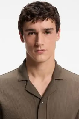 BOSS Regular-fit Shirt In Textured Cotton