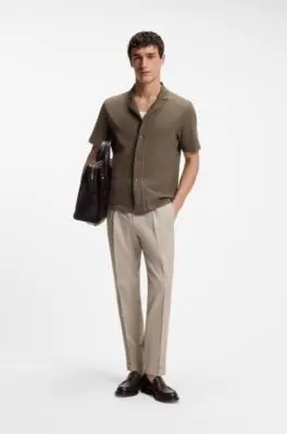 BOSS Regular-fit Shirt In Textured Cotton