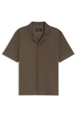 BOSS Regular-fit Shirt In Textured Cotton
