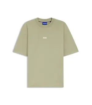 Hugo Logo-print T-shirt In Cotton Jersey - Beige