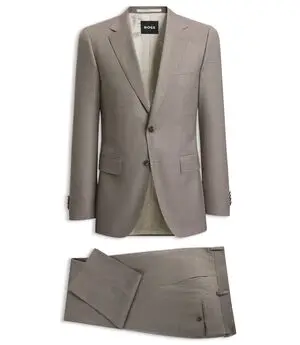 BOSS Two-piece Slim-fit Suit In Patterned Stretch Wool