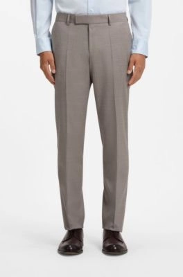 BOSS Two-piece Slim-fit Suit In Patterned Stretch Wool