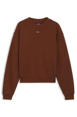 Hugo Cotton-terry Sweatshirt With Logo Badge