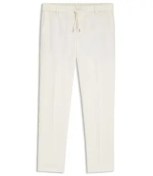 BOSS Modern-fit Pants In Stretch Twill - White