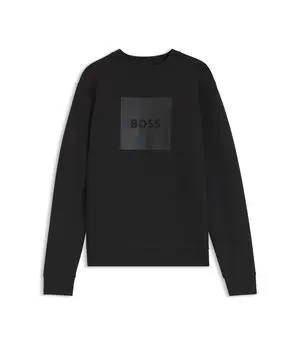 BOSS Stretch-cotton Crewneck Sweatshirt - Black