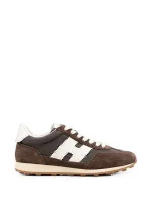 Hogan H727 Lace Up Suede Sneakers - Brown