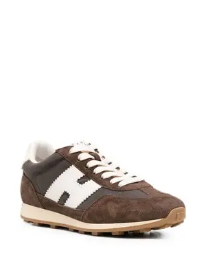 Hogan H727 Lace Up Suede Sneakers - Brown