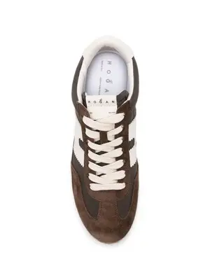 Hogan H727 Lace Up Suede Sneakers - Brown