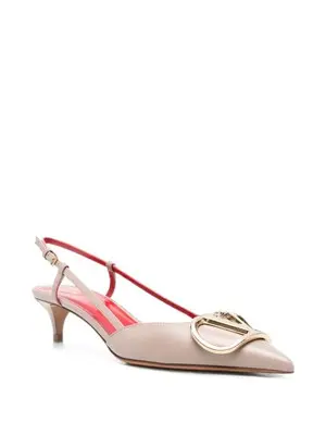 Valentino Garavani Vlogo Signature Leather Slingback Pumps - Pink