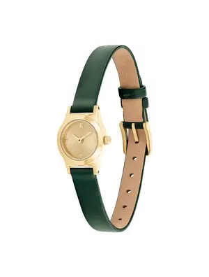Calvin Klein Yellow Gold Pvd Watch With Leather Band