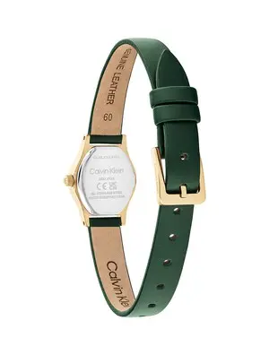 Calvin Klein Yellow Gold Pvd Watch With Leather Band