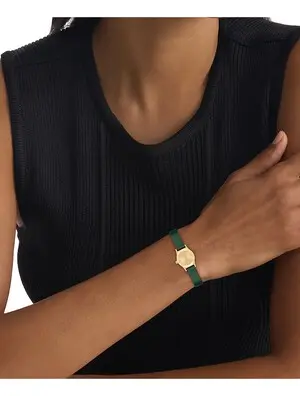 Calvin Klein Yellow Gold Pvd Watch With Leather Band