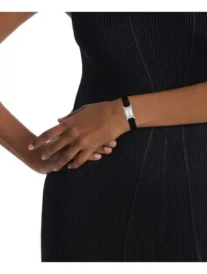 Calvin Klein Rectangle Sunray Dial Leather Strap Watch