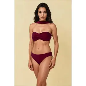 GEZZINA Bandeau Bikini Top - Red/purple