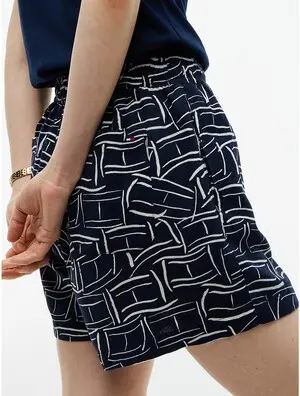 Tommy Hilfiger Allover Flag Linen-blend Pull-on Short
