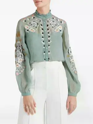 TEMPERLEY LONDON Rosalba Embroidered High Neck Shirt