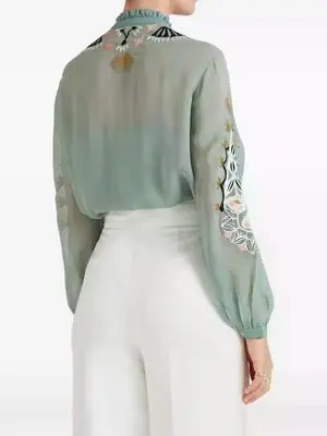 TEMPERLEY LONDON Rosalba Embroidered High Neck Shirt