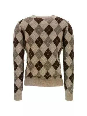 P.a.r.o.s.h Argyle Knit Crew Neck Sweater