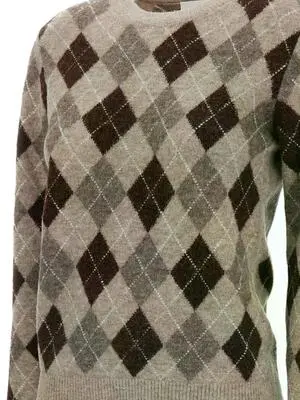 P.a.r.o.s.h Argyle Knit Crew Neck Sweater
