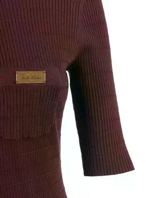 Elisabetta Franchi Ribbed Logo-plaque Sweater