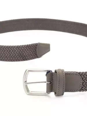 Anderson's Woven Belt With Leather Trim
