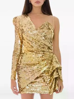 Elisabetta Franchi Sequin-embellished One-shoulder Mini Dress
