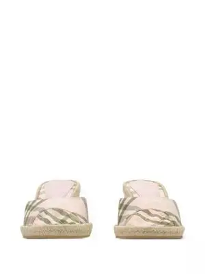 Burberry Check Espadrille Mules - Pink