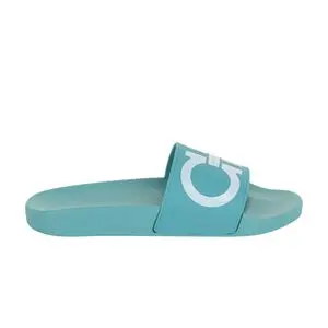 FERRAGAMO Wmns Groovy Dual Gancini Slide - Blue