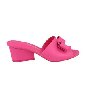 FERRAGAMO Valery Leather Mule With Bow Detailing - Pink