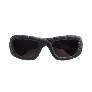 Bottega Veneta Intrecciato Rectangular Sunglasses /grey - Black