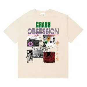 STUDENTS Grass Obsession Short Sleeve T-shirt - Tan