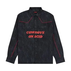PLEASURES Acid Cowboy Denim Shirt - Black